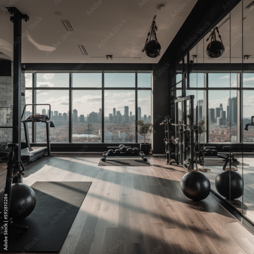 Exquisite Interior Design: A Luxury Home Gym with Spectacular City ...