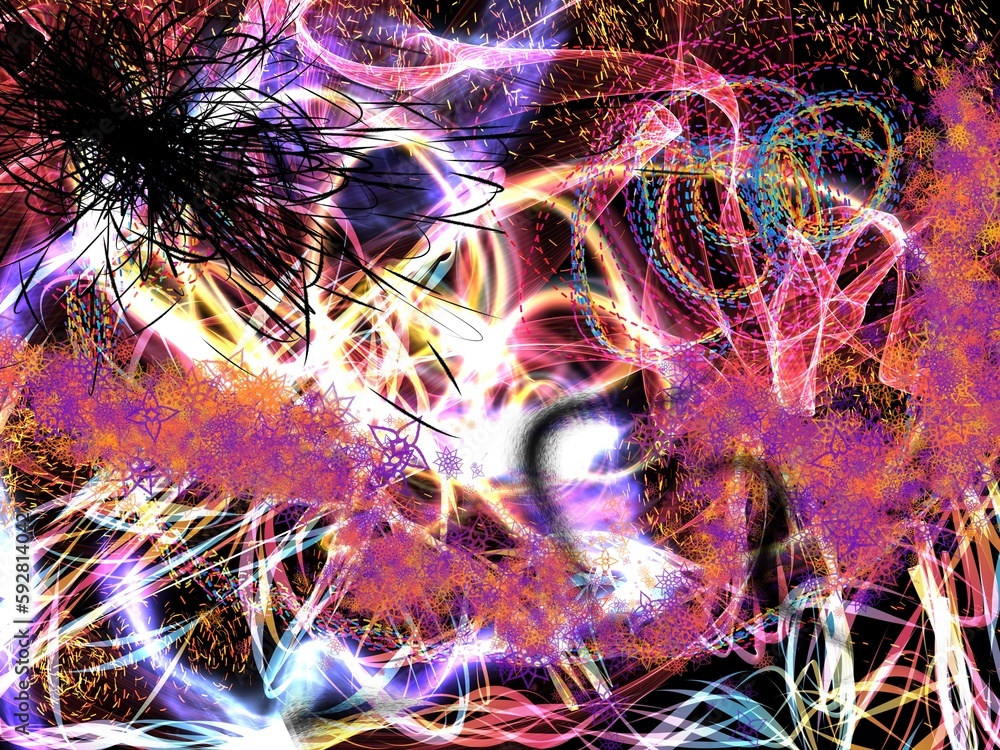 Illustration of abstract psychic wave that represents an expanded ...