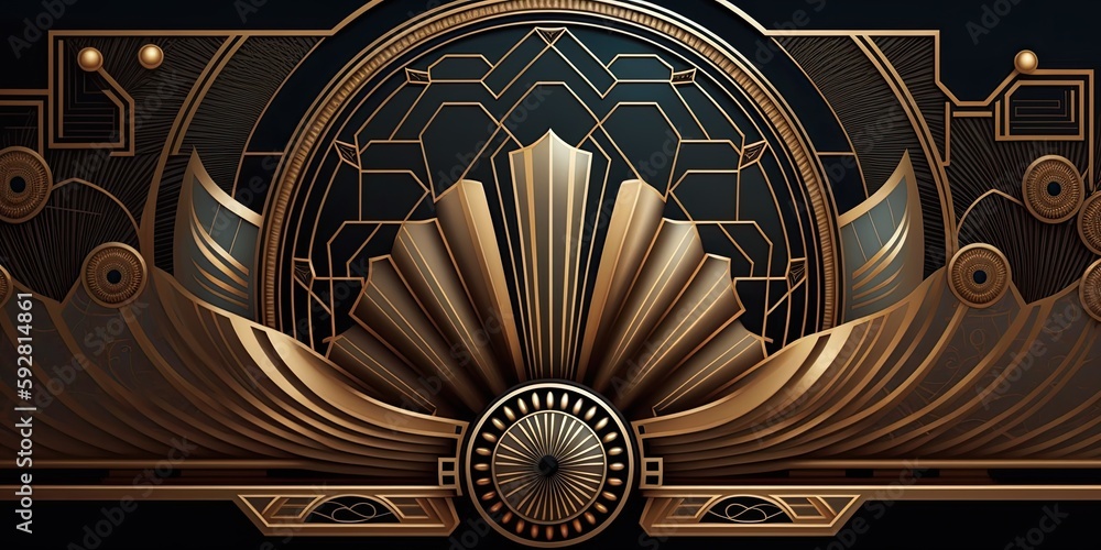 Abstract art deco. Great Gatsby 1920s geometric architecture background ...