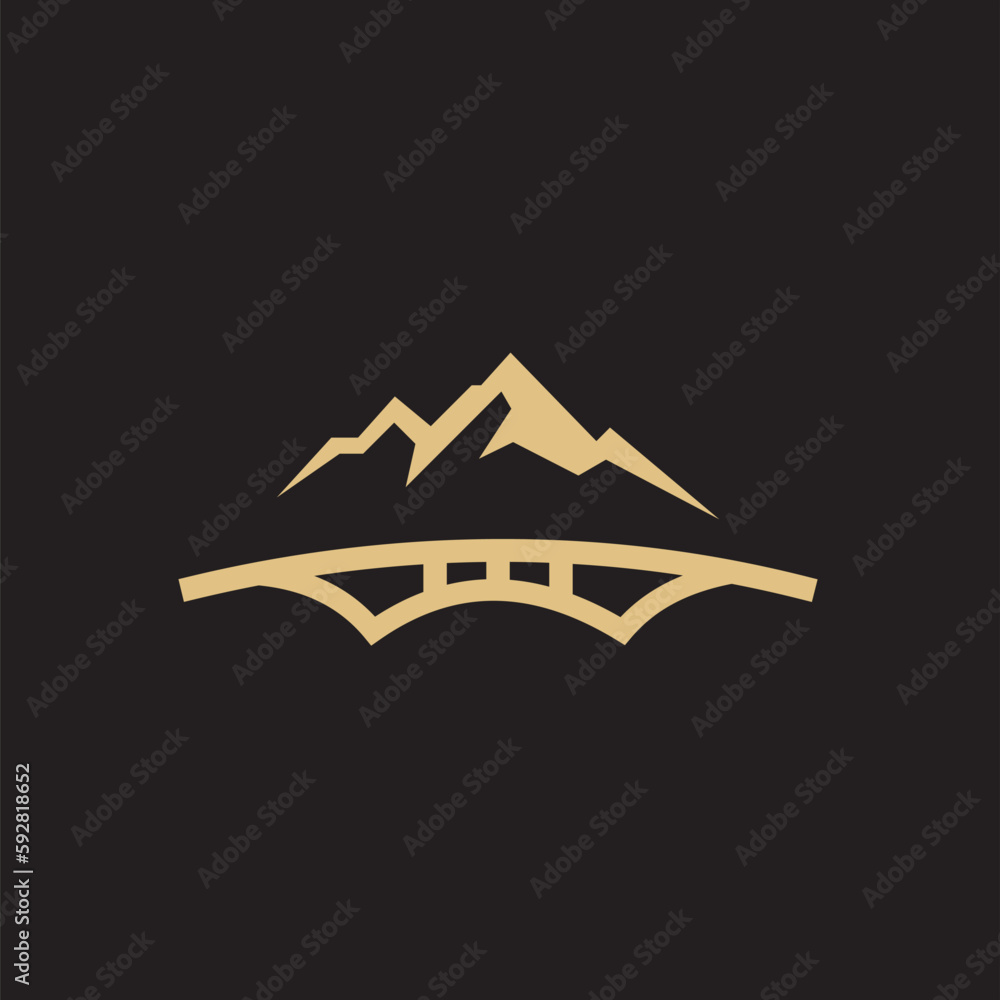 Vetor de Bridge Lines Logo a minimal dan simple logo of bridge shape ...