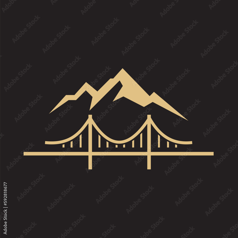 Bridge Lines Logo a minimal dan simple logo of bridge shape. Bridge ...