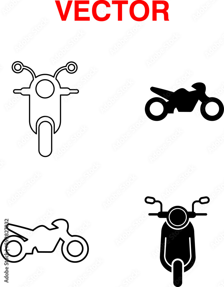 motorcycle icon set vector illustration on white background..eps Stock ...