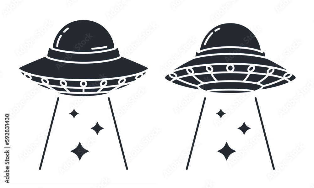 UFO saucer Futuristic toy alien spaceship. The unknown flying object on ...