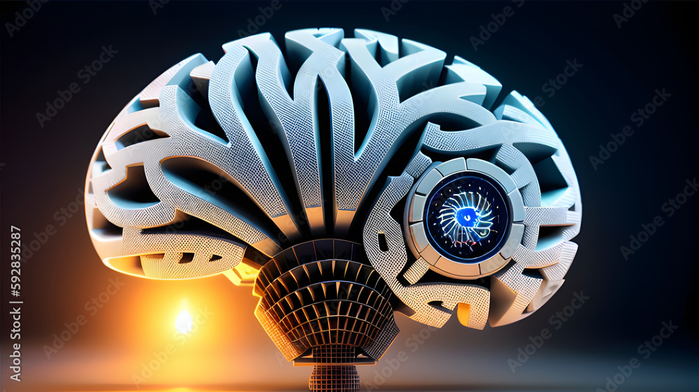 robot brain mind futuristic advanced robotics tech artificial ...