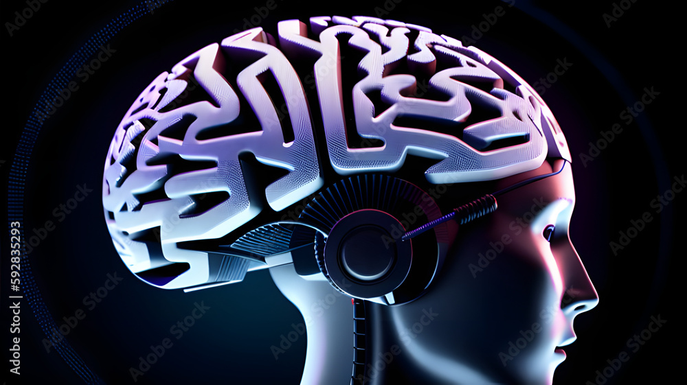 robot brain mind futuristic advanced robotics tech artificial ...