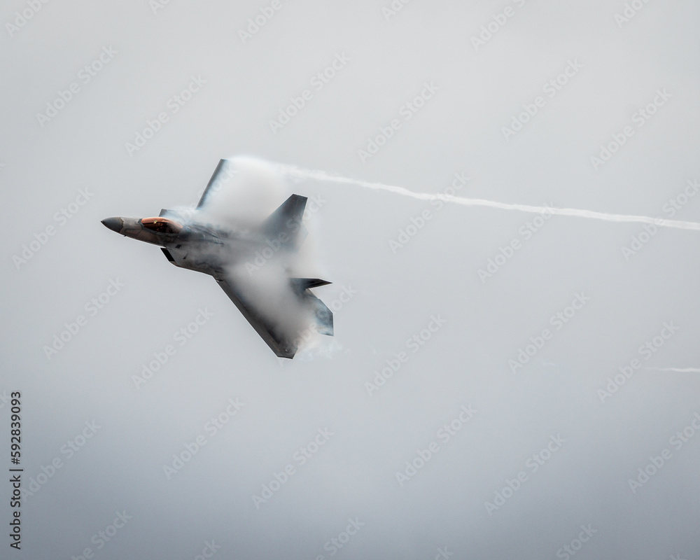 F-22 Raptor Air Show Demo Flyover Stock Photo | Adobe Stock