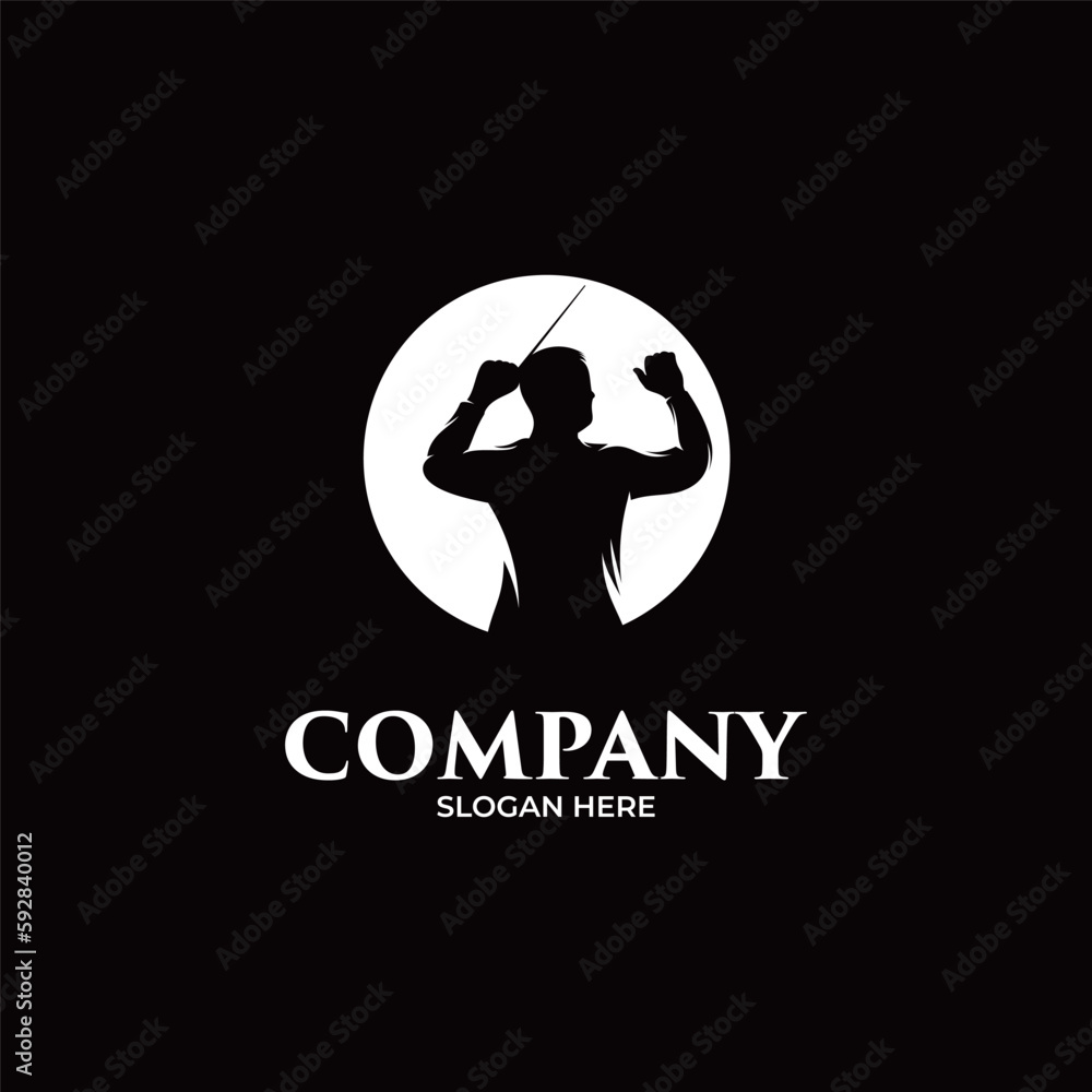 Music conductor logo design template Stock Vector | Adobe Stock