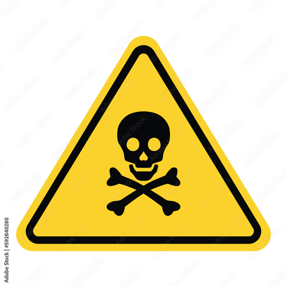 skull and bones warning sign danger sign poison sign Stock Vector ...
