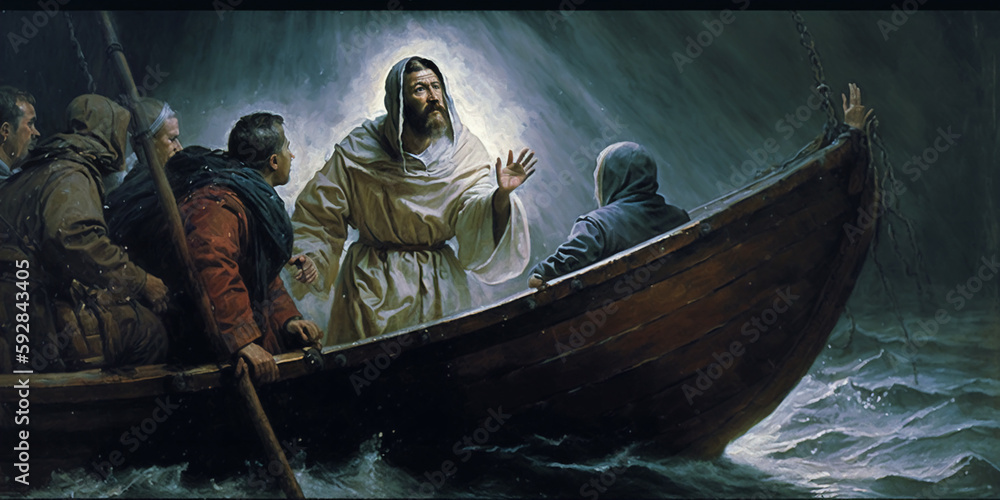 Jesus Walking With Disciples