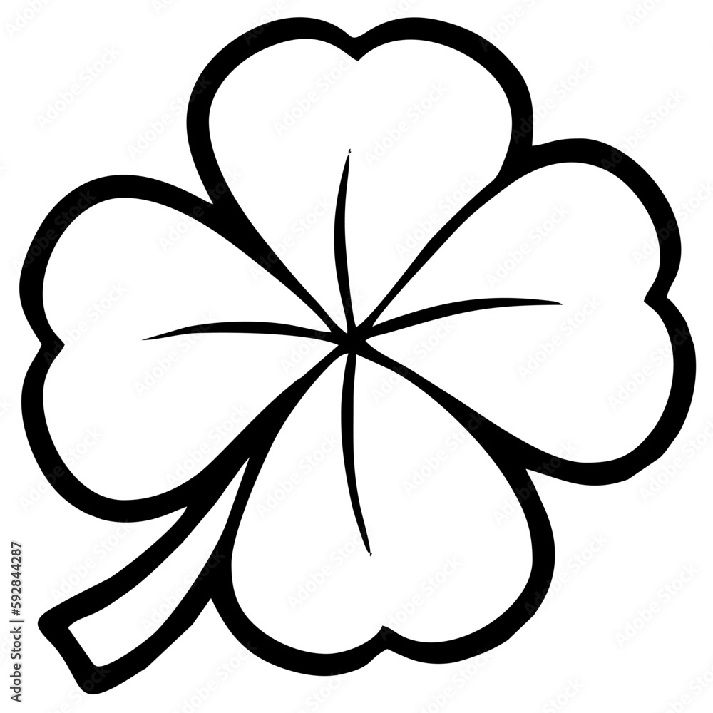 four leaf clover outline transparent png vector illustration isolated ...