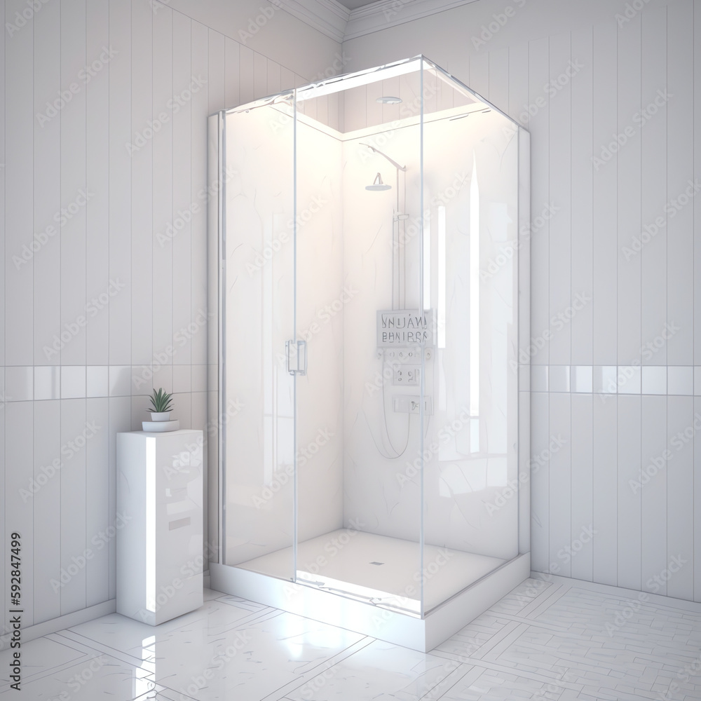 Clean and Contemporary: A Modern White Bathroom Design with a Sparkling ...
