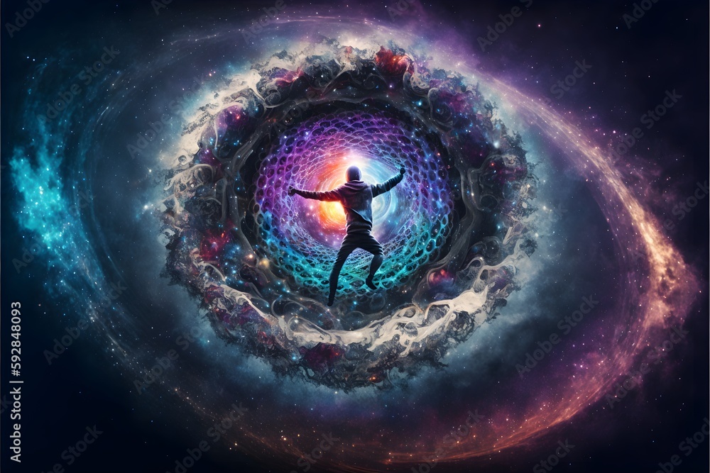 spiral galaxy with a supernova background and sacred geometry patterns ...