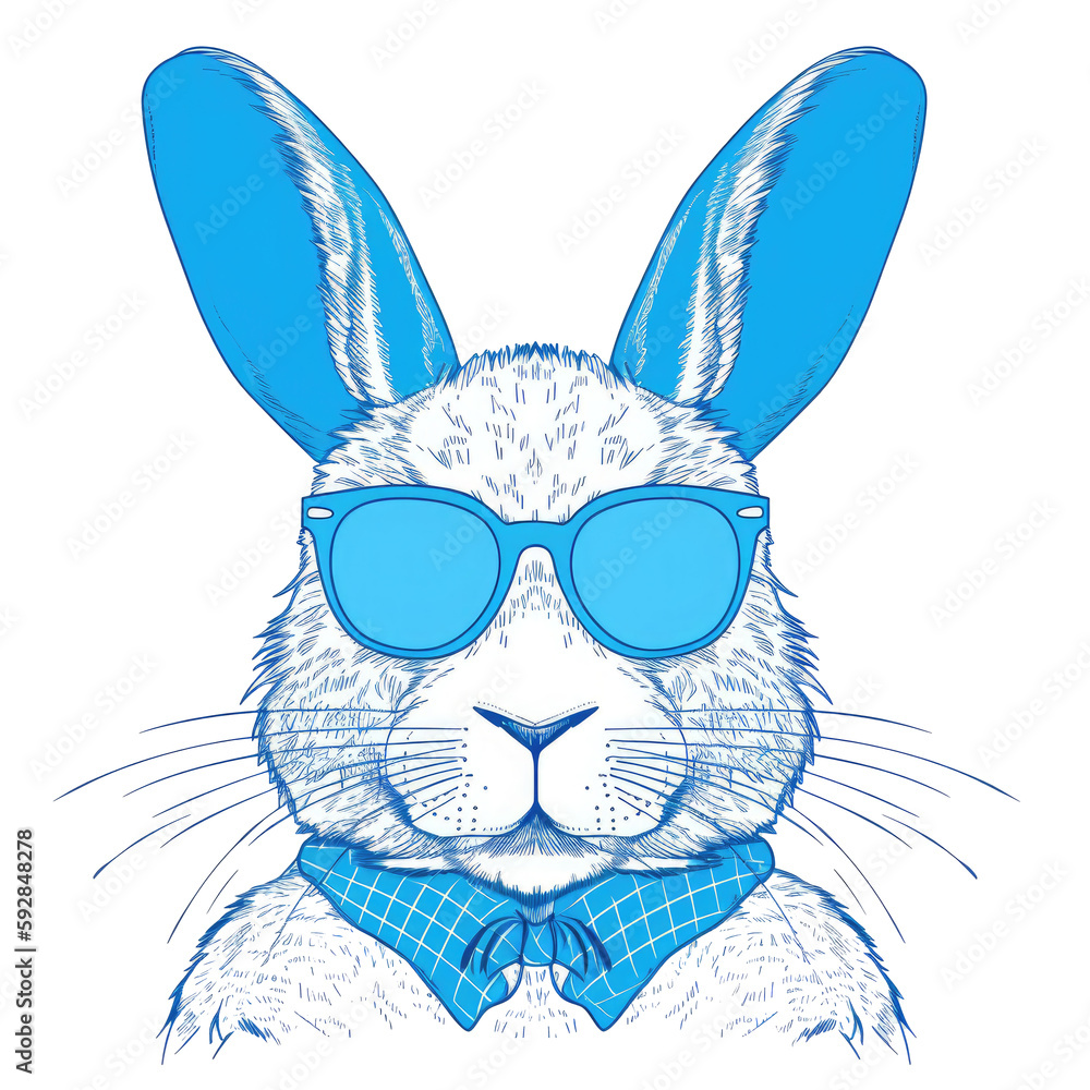 Blue of Sint-Niklaas Rabbit T-shirt Vector Illustration, Cute happy ...