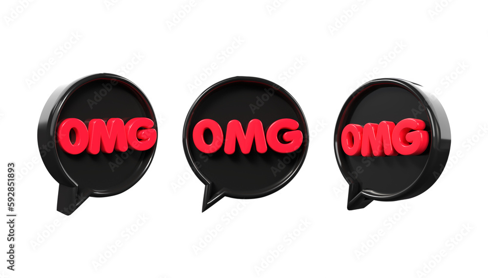 Bold and colorful OMG bubble speech design for online communication ...