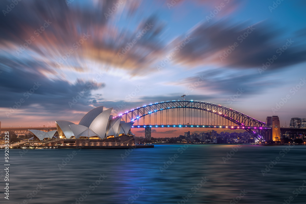 SYDNEY, AUSTRALIA - April 11, 2023: Sydney Opera House during World ...