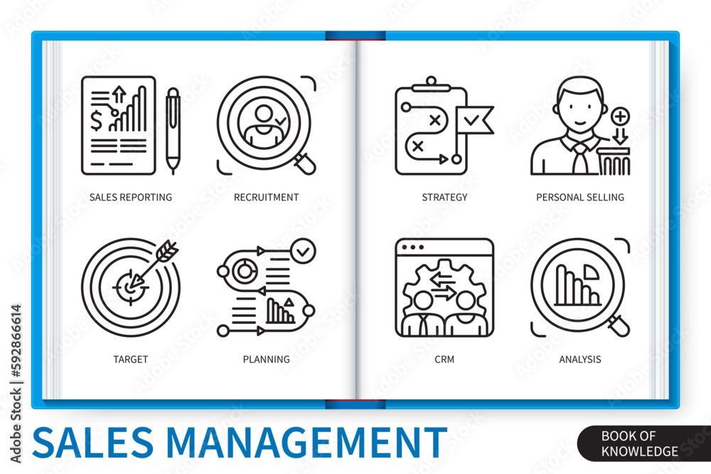 Sales management infographics elements set. Sales reporting ...
