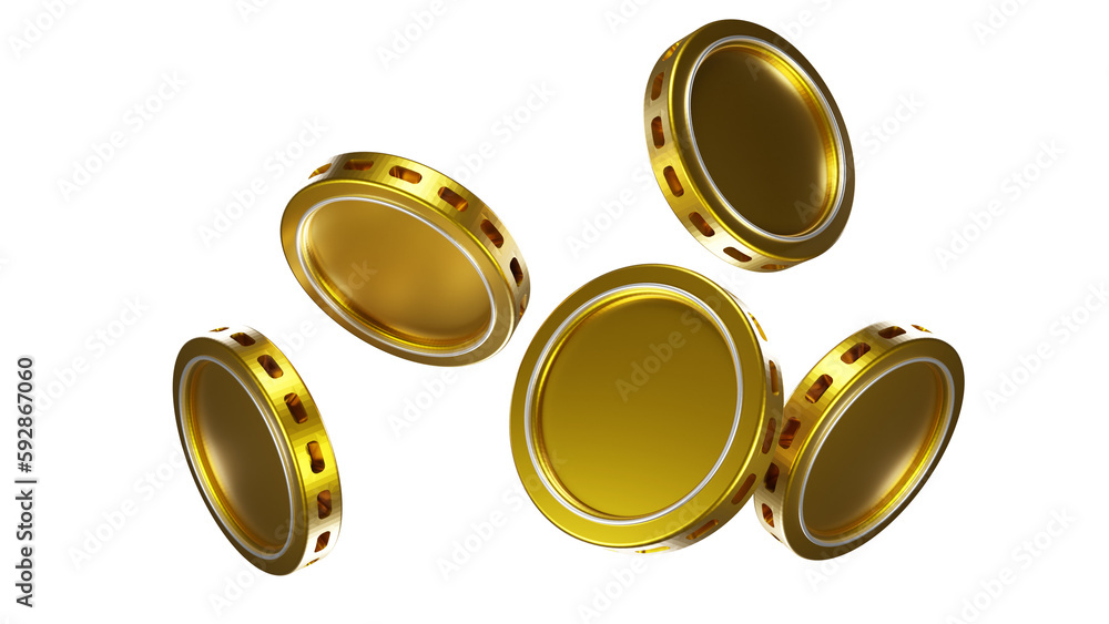 3D render gold coin (4k, png) Stock Illustration | Adobe Stock