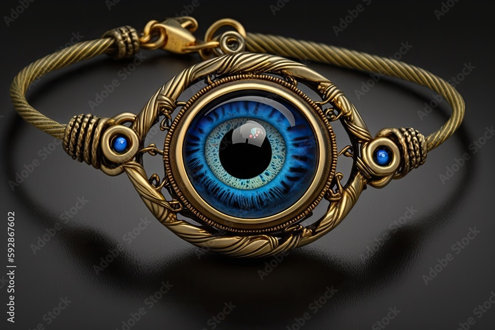 evil eye charm, worn as bracelet or necklace, to protect the wearer ...