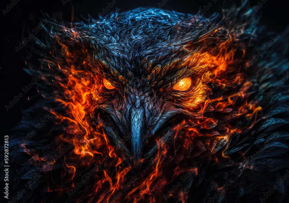 Devil. Demon head on fire. AI generated Stock Illustration | Adobe Stock