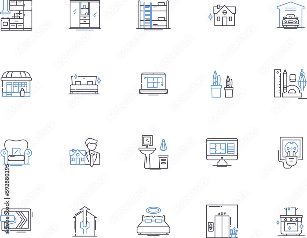 Home renovation outline icons collection. Renovation, Home, Improvement ...