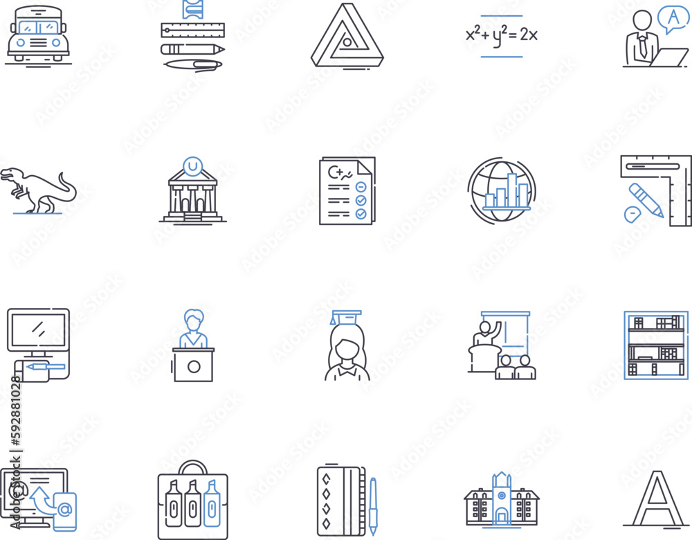 High school outline icons collection. Highschool, Education, Academics ...