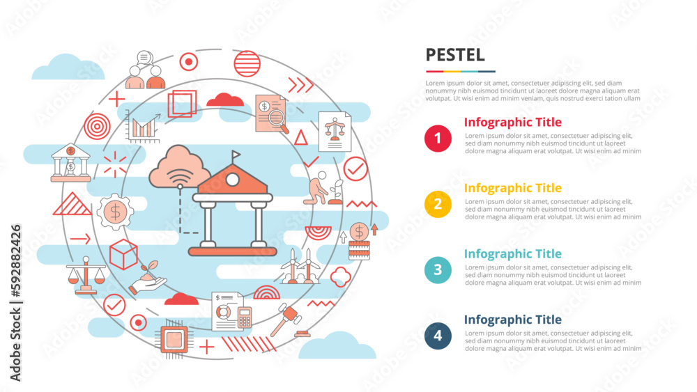 pestel concept for infographic template banner with four point list ...