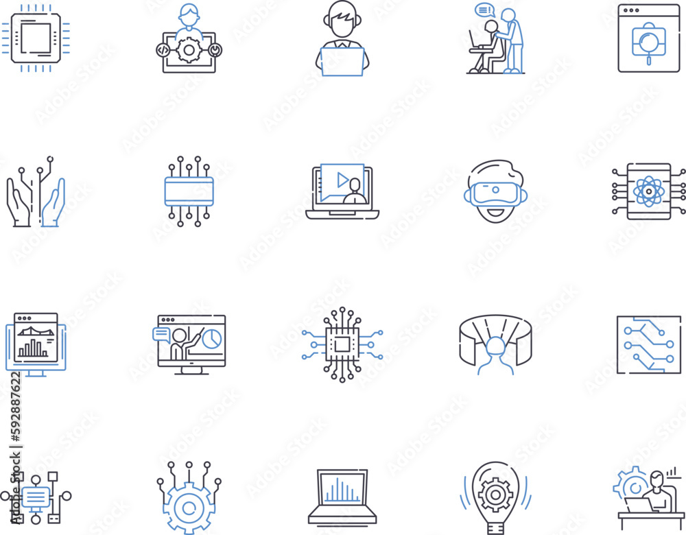 Web Programming Outline Icons Collection Web Programming Html Css Javascript Ajax Xml