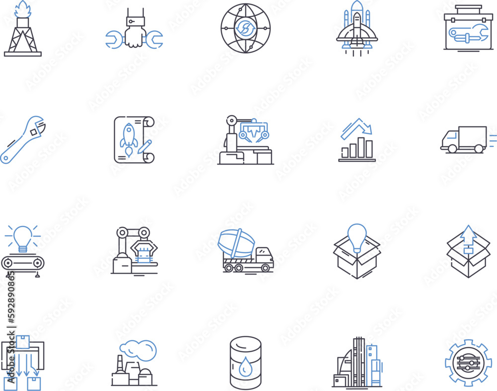 Vetor de Import and export outline icons collection. import, export ...