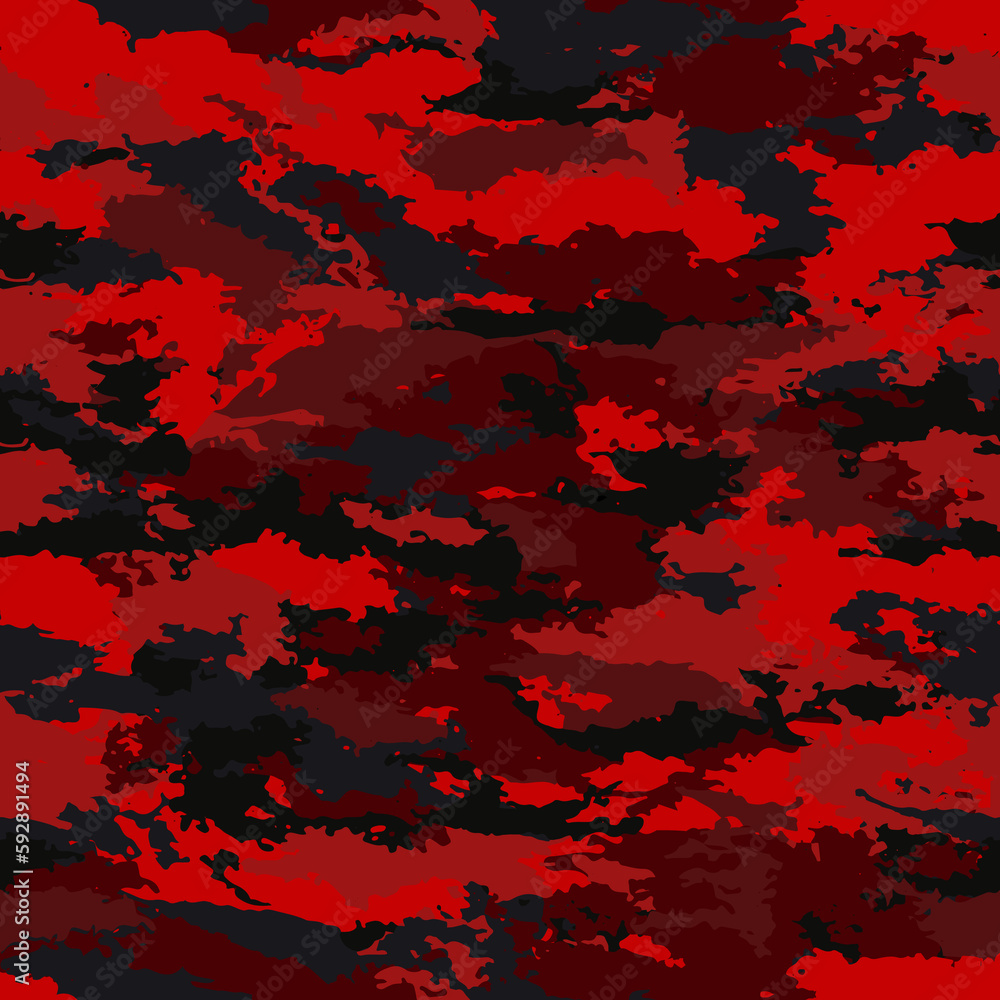 Trendy abstract pattern of broken curved lines red background ...