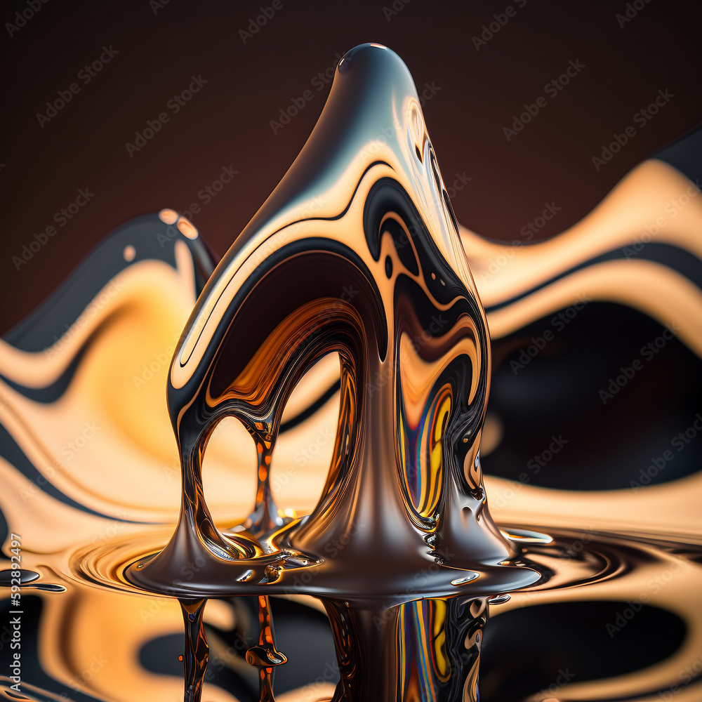 Liquid Metal Texture - Fluid Metallic Surface Design - Futuristic ...