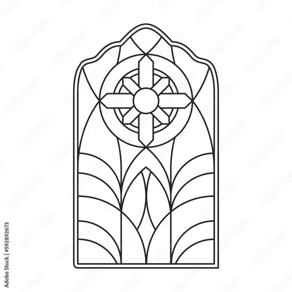 Glass vector outline icon. Vector illustration glass window on white ...