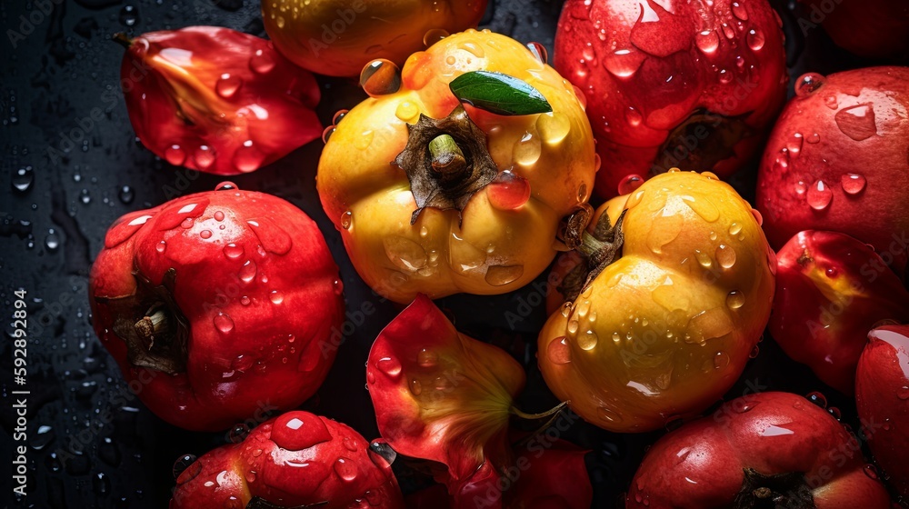Fresh Ackee Seamless Background with Glistening Droplets - Hasselblad ...