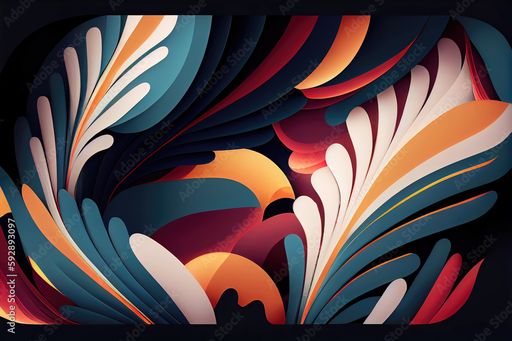 Dark abstract minimalist floral wallpaper background (Generative AI ...