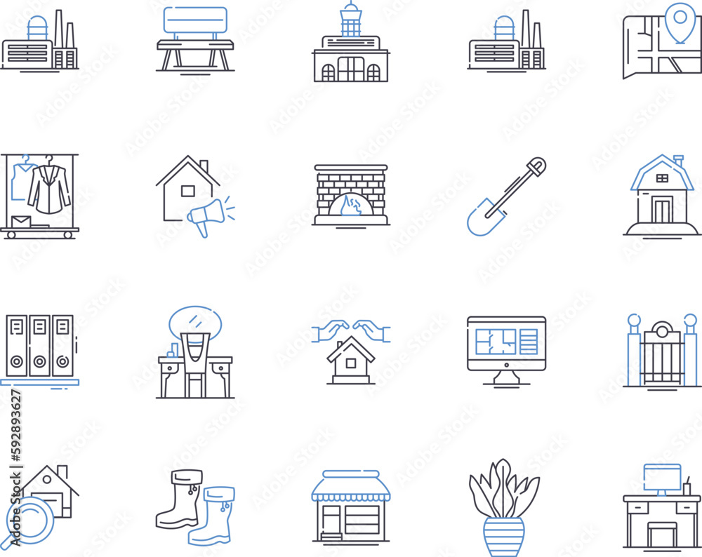 Architecture design outline icons collection. Design, Architecture ...