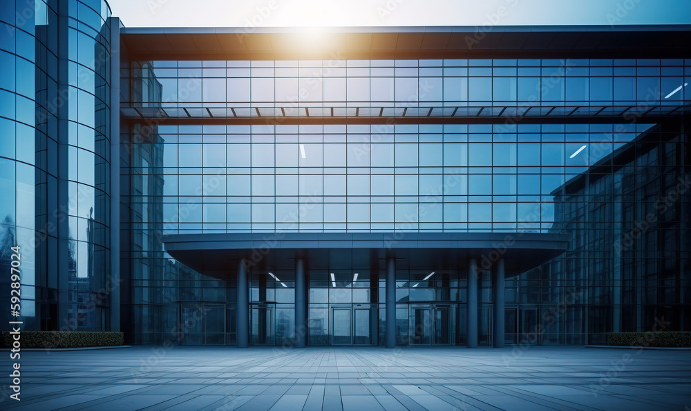 business background, landmarks of modern office in center of city ...
