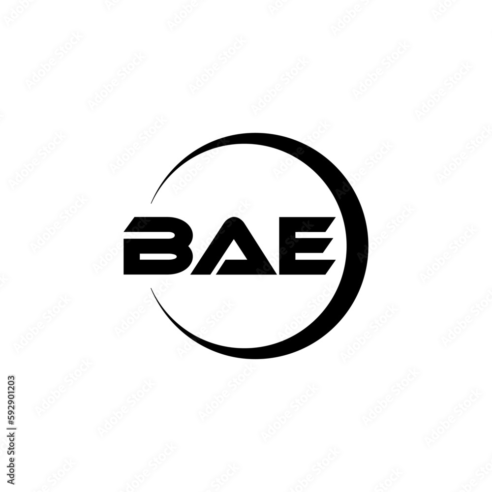 BAE letter logo design with white background in illustrator, cube logo ...