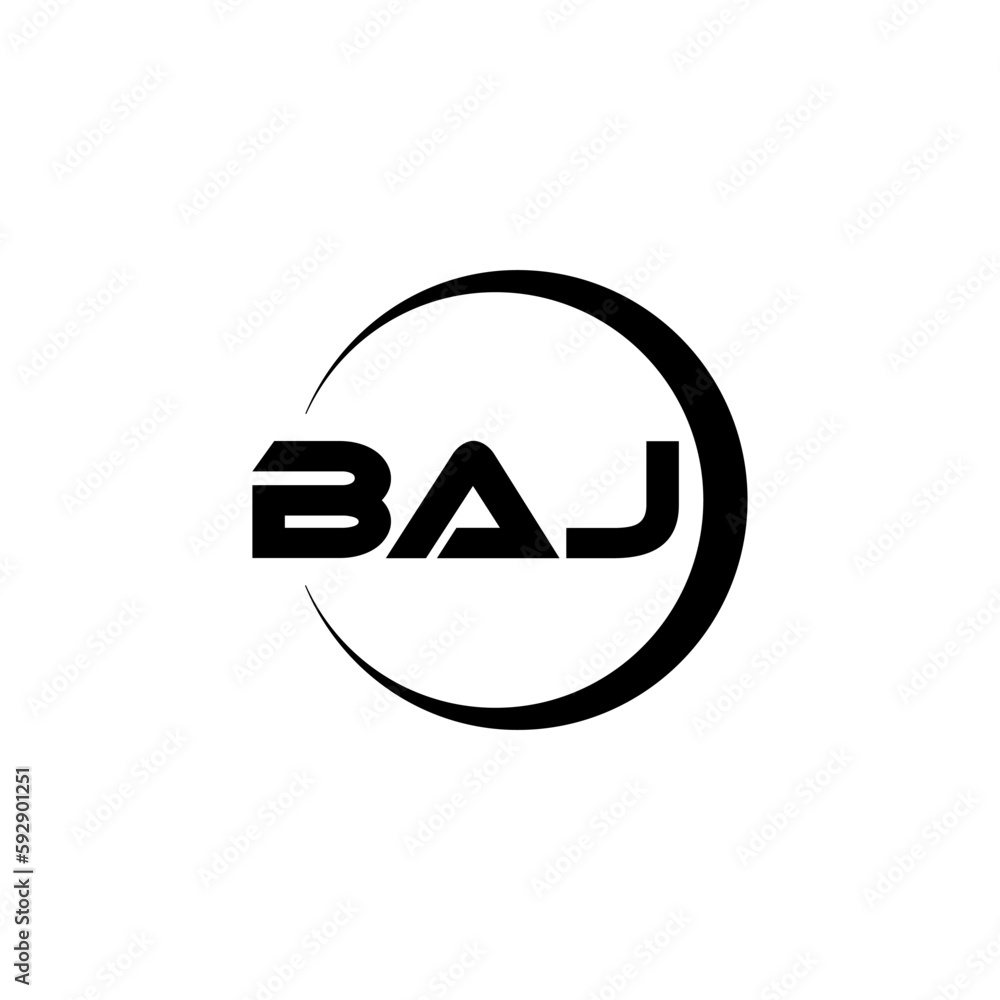 BAJ letter logo design with white background in illustrator, cube logo ...