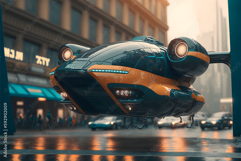 flying car in a metropolitan city zbrush maya substance painter octane ...
