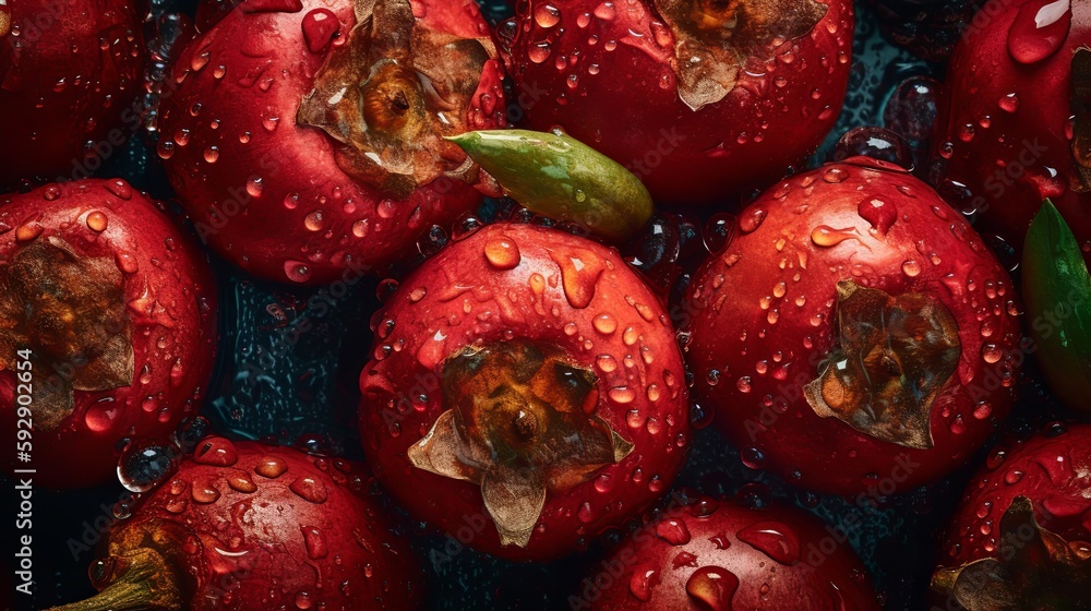 Fresh Miracle fruit Seamless Background with Glistening Droplets ...