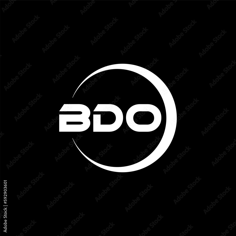 BDO letter logo design with black background in illustrator, cube logo ...