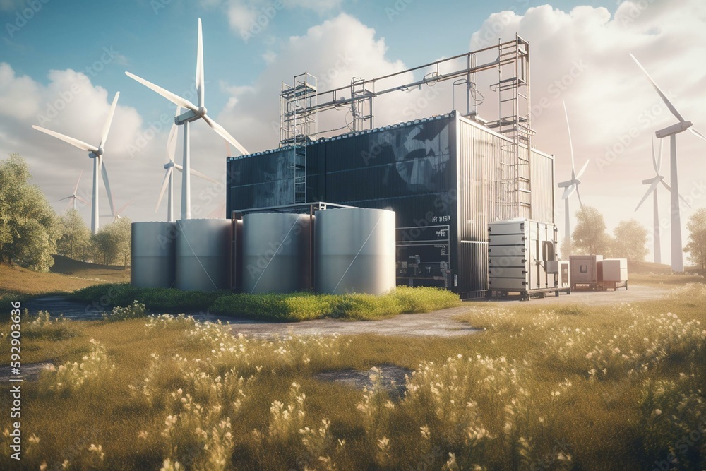 Hydrogen gas turbine power plant with renewable energy sources ...