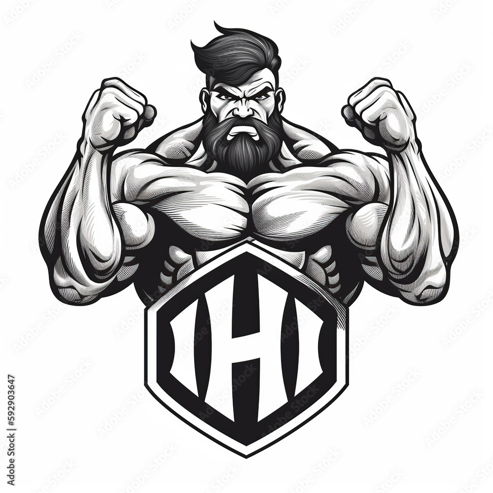 muscle, gym, alphabet, A, B, C, D, F, G, H, J, K, L, M, N, P, Q, R, S, T, V, X, Z, comic, 3d ...