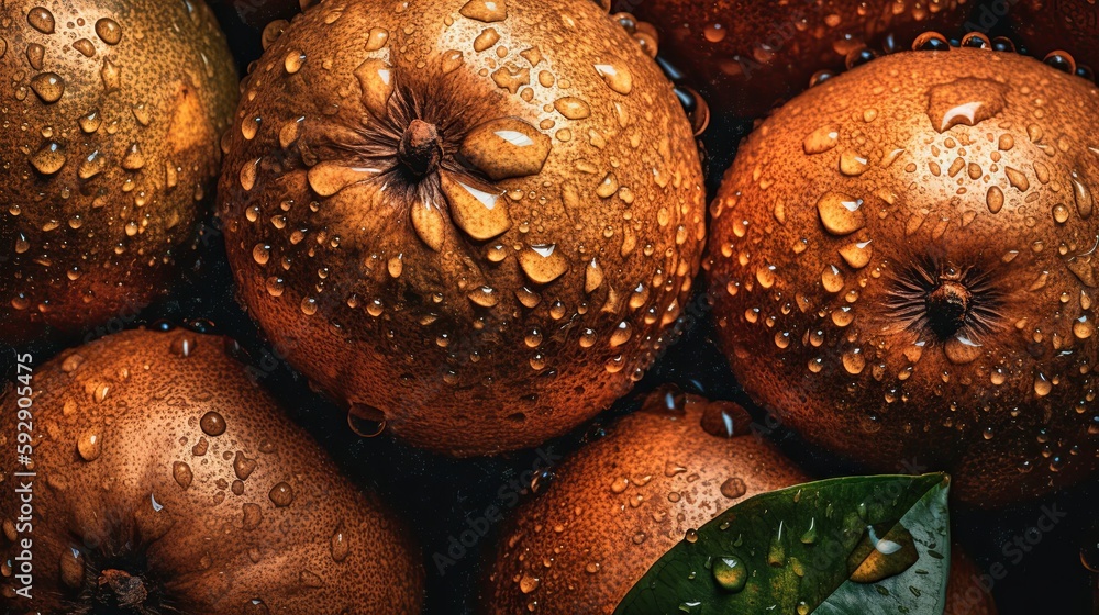 Fresh Sapote Seamless Background with Glistening Droplets - Hasselblad ...