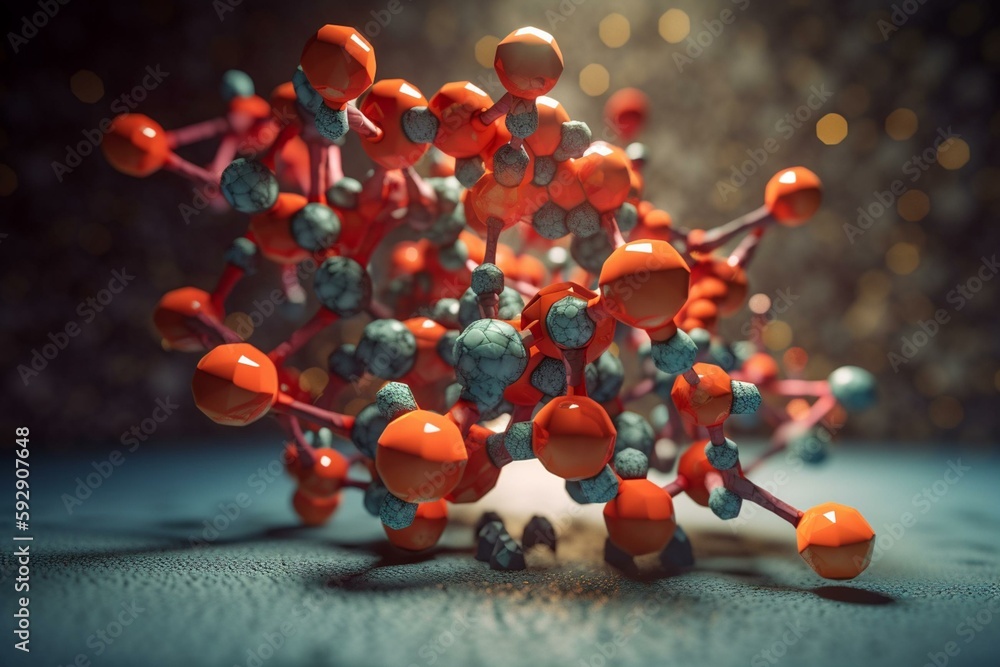 Ilustrace „quinofumelin molecular structure, 3d model molecule, Broad ...