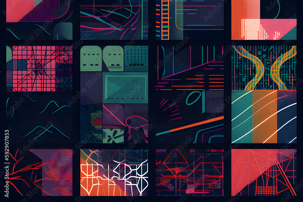 A series of abstract backgrounds inspired by the supply chain process ...