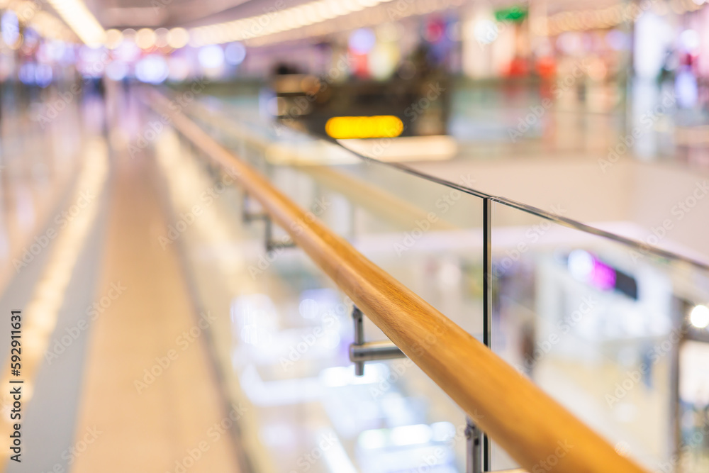 Modern shopping center interior with stores, shops and cafes, new mall ...