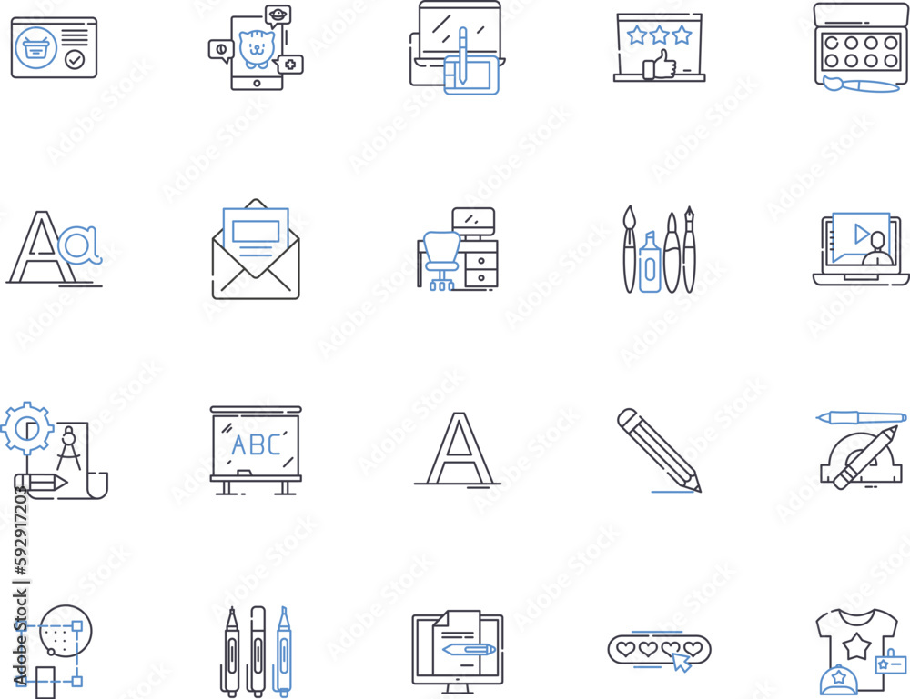 Graphic design outline icons collection. Graphic Design, Illustration ...