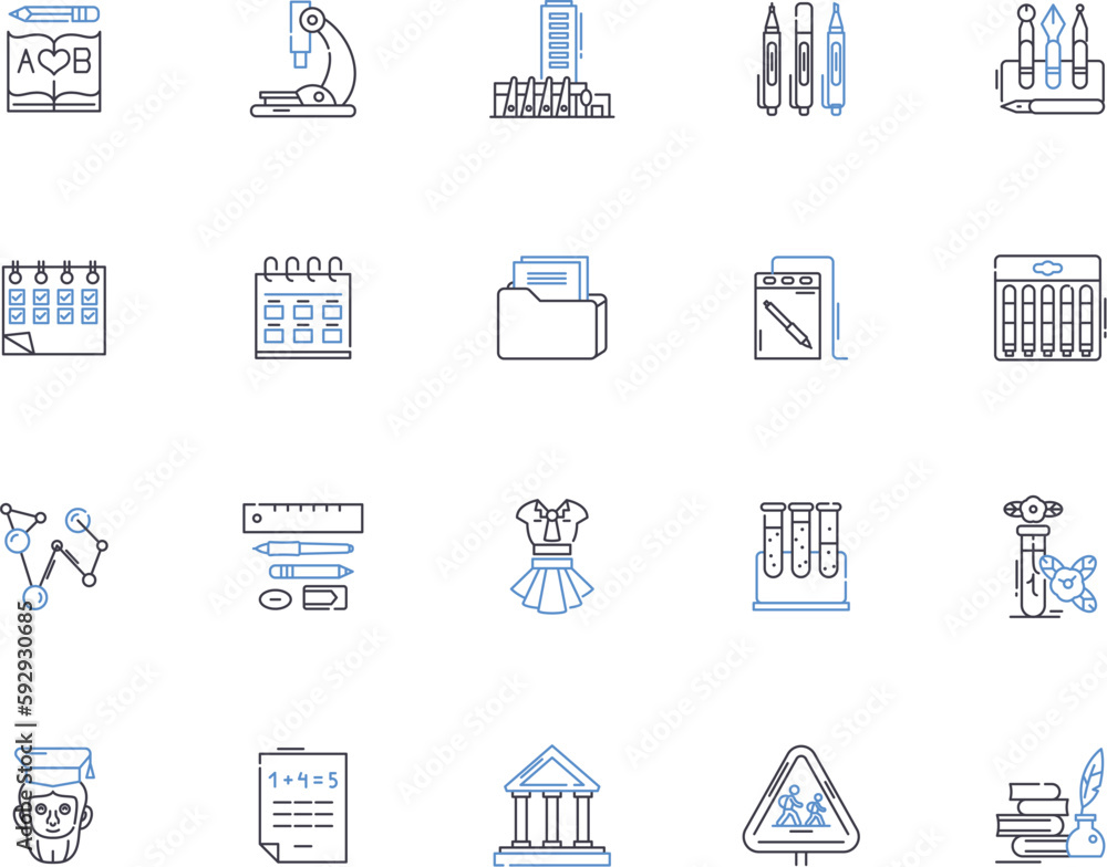 High school outline icons collection. Highschool, Education, Academics ...