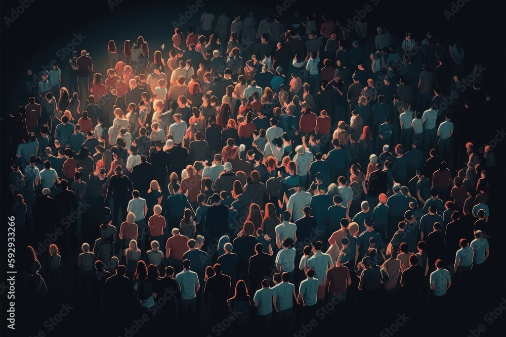 Large group of people in a circle. Crowd of people Stock Illustration ...