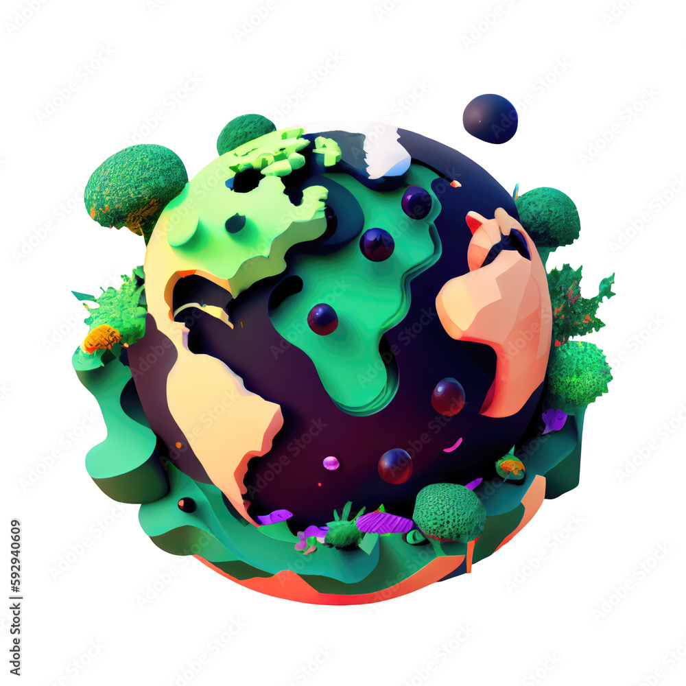 Ozone holes on the planet, the global problem of the Earth, 3D icon ...